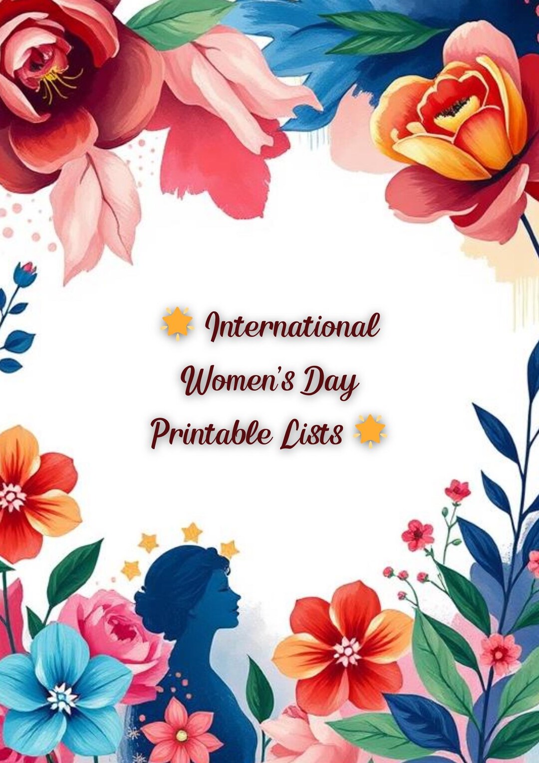 International Women’s Day Printable Lists Bundle Feminist Inspiration ...