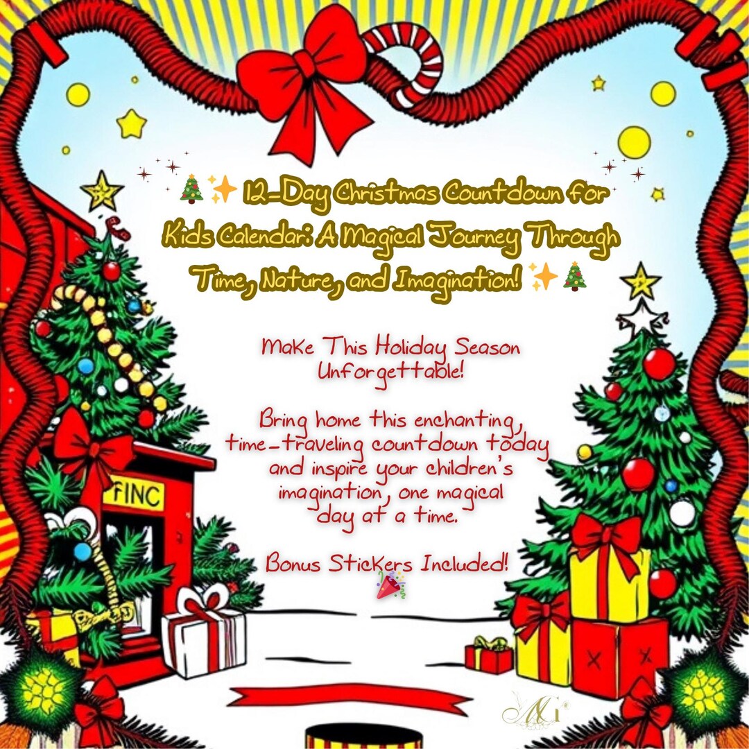 12 Day Christmas Countdown Kids Printable Time Travel Interactive ...
