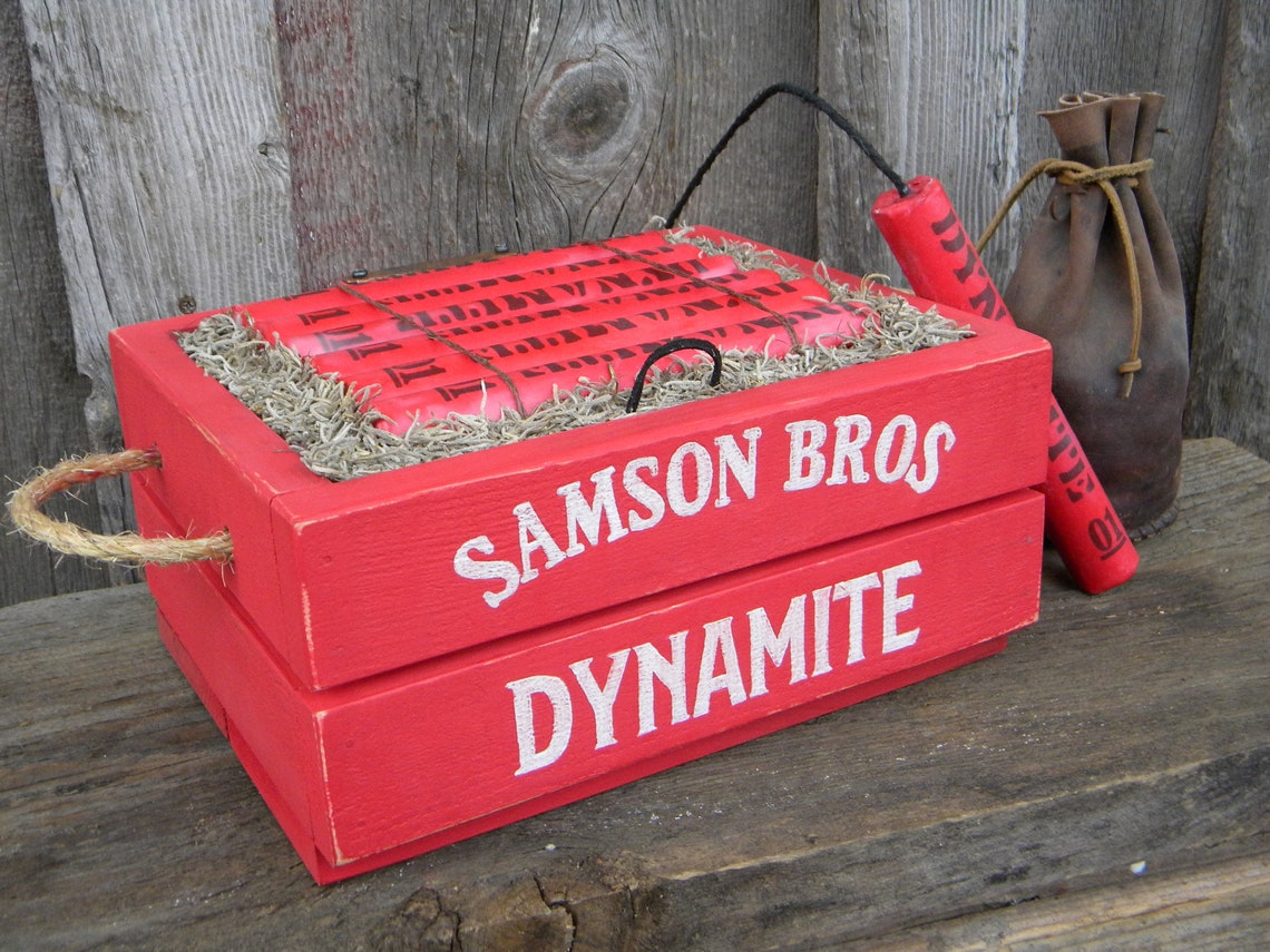 Nouveauté En bois Dynamite Crate Stash ou Keepsake Box | Etsy