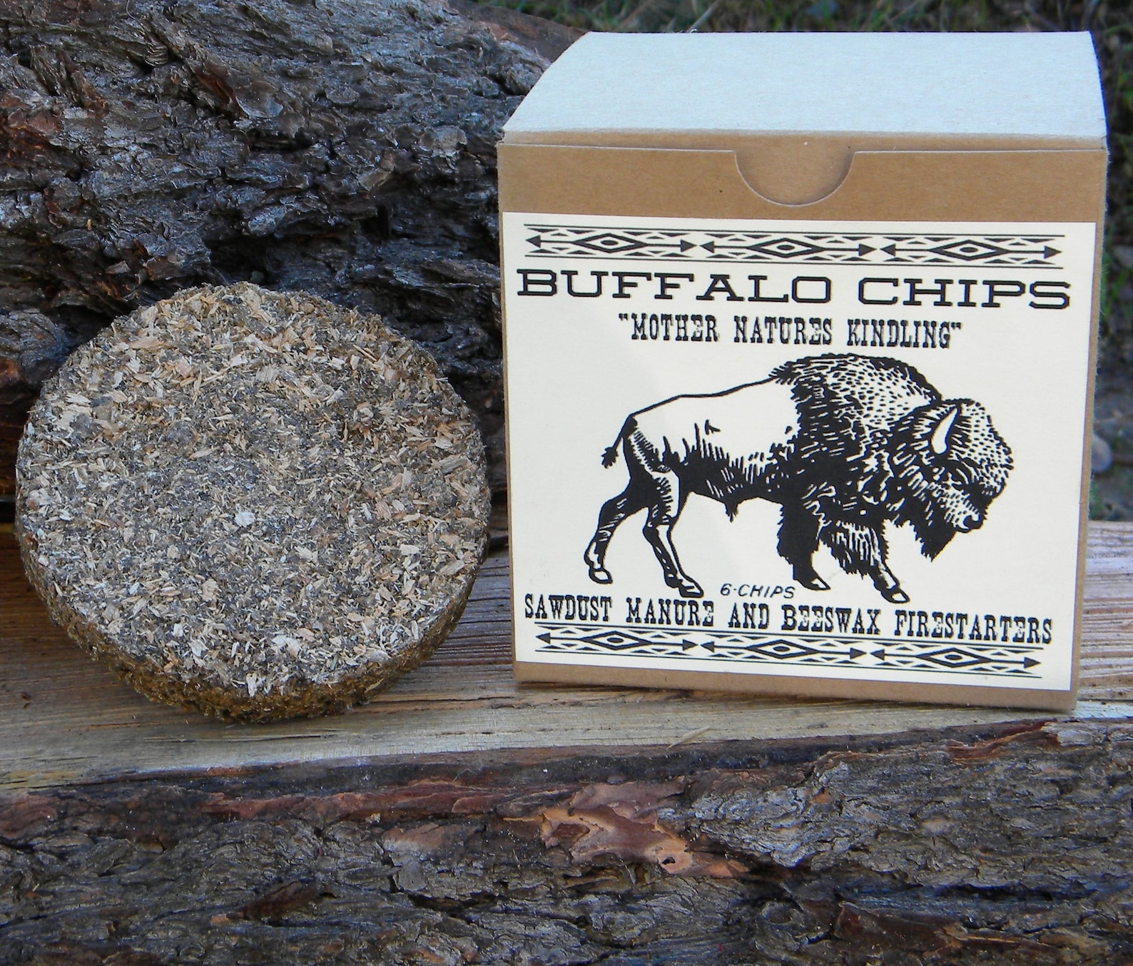 BUFFALO CHIPS All Natural Bison Manure, Sawdust & Beeswax Firestarters ...