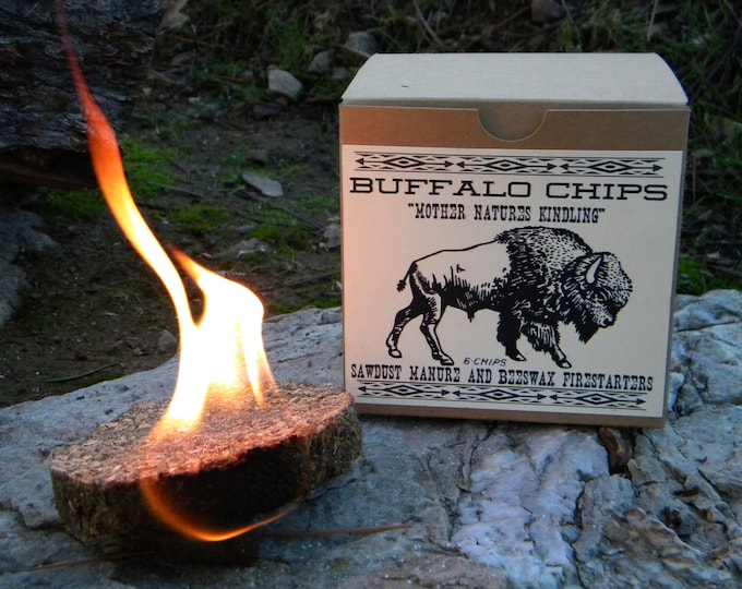 BUFFALO CHIPS All Natural Bison Manure, Sawdust & Beeswax Firestarters ...
