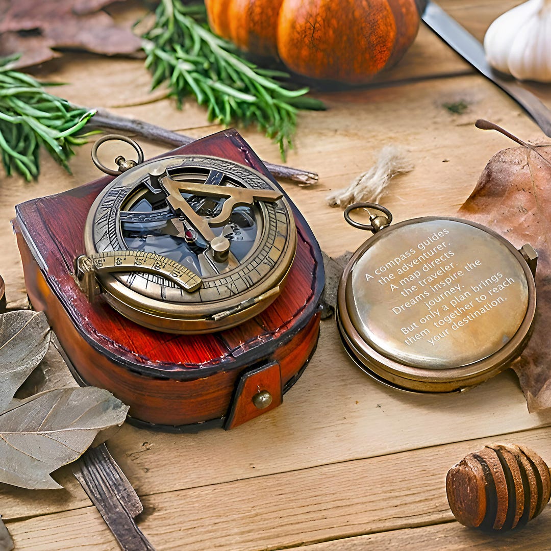 Personalized Compass, Custom Engraved Working Brass Compass Gift, Brass ...