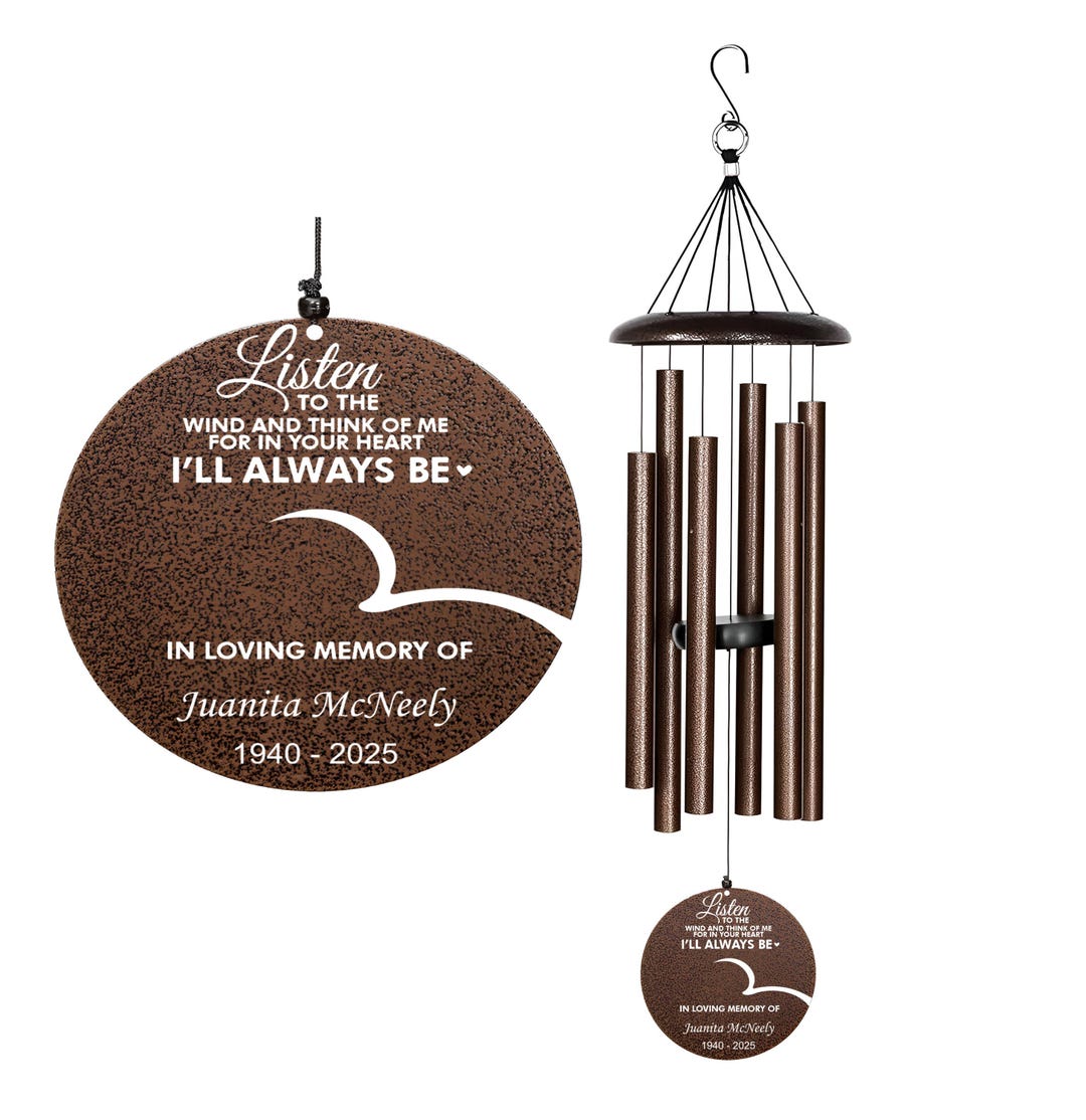 Memorial Wind Chimes | Personalized Listen to the Wind Sympathy Wind ...