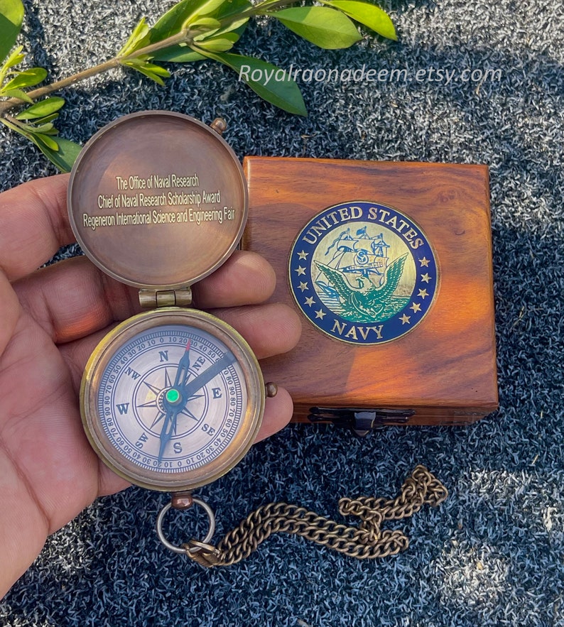 Navy Gift, Personalized Navy Compass, Engraved Brass Compass, United ...
