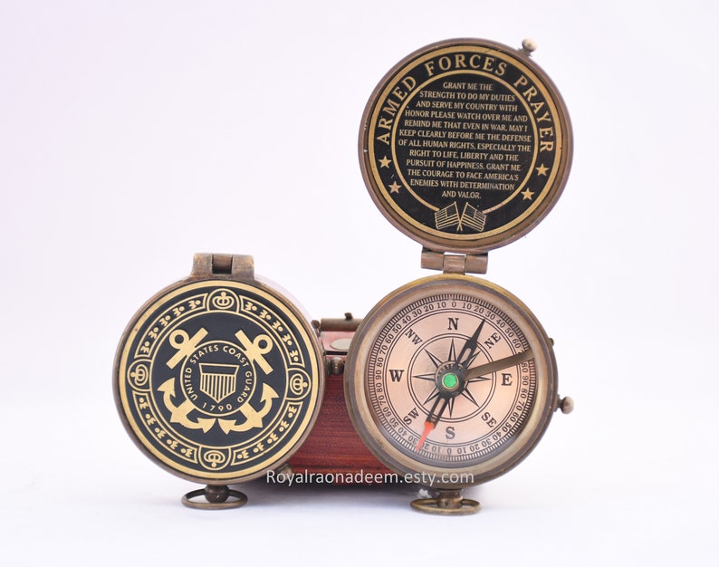 Coast Guard Gift, Engraved United States Coast Guard Compass ...