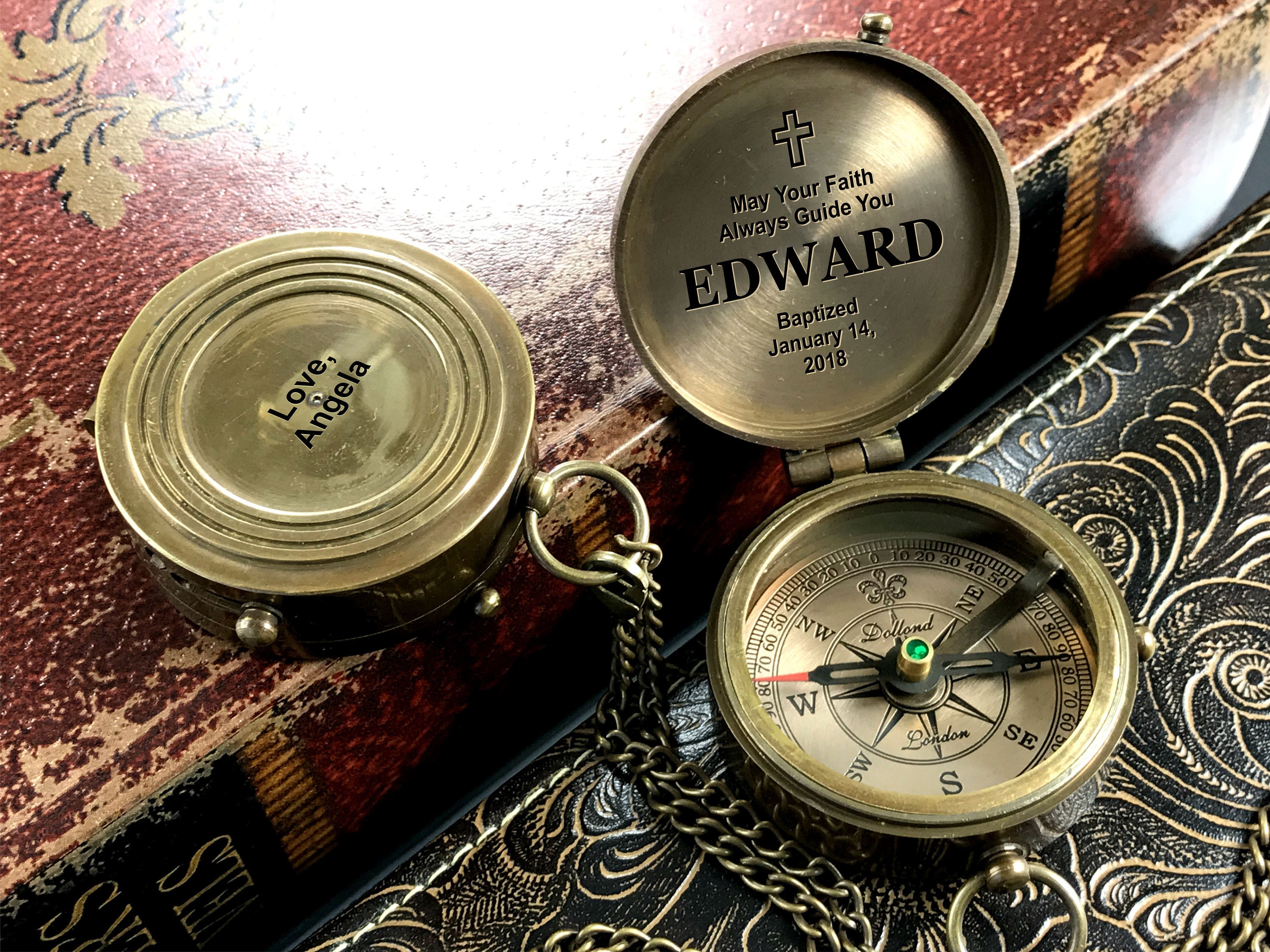 Navy Compass Engraved Navy Compass Engraved Navy Compass | Etsy