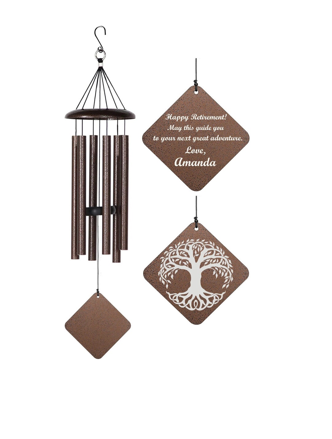 Retirement Gift Wind Chime Tree of Life Personalized Wind - Etsy