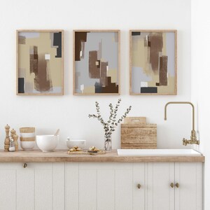 Abstract Neutral Prints Abstract Gallery Wall Art Set of 3 - Etsy