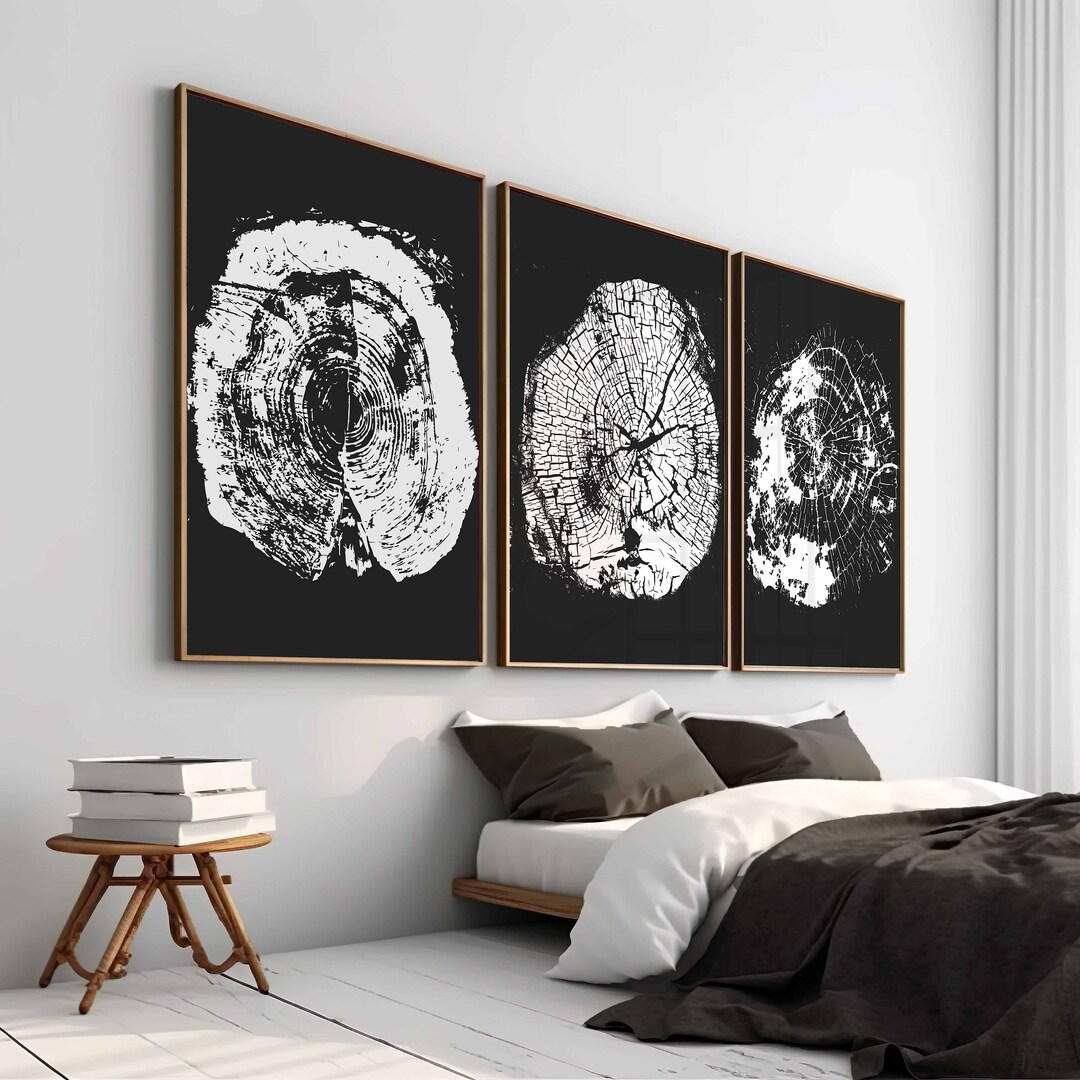 Tree Rings Print Set of 3 Prints Modern Abstract Art Tree Print ...