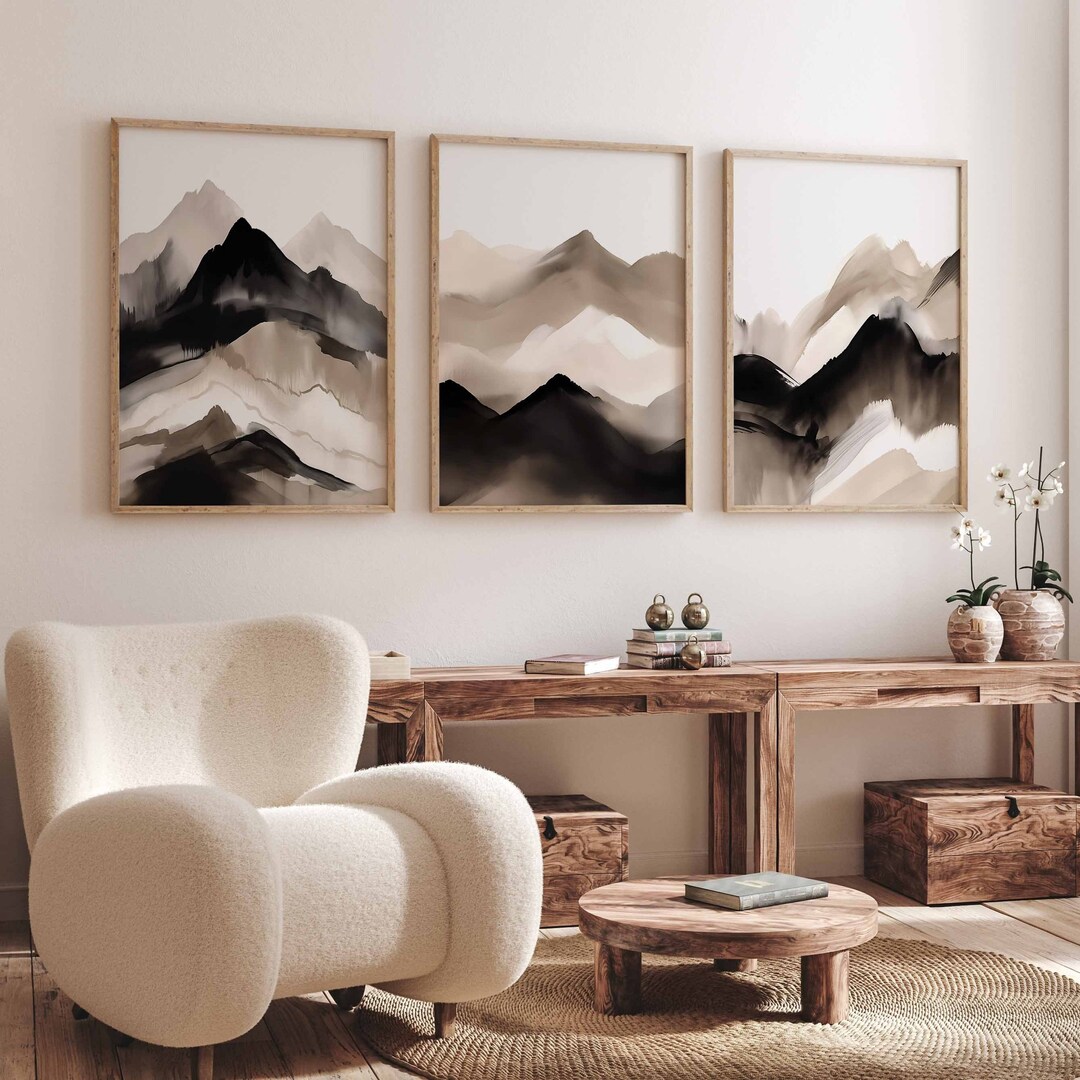 Minimalist Modern Beige Wall Art Set of 3 Neutral Prints - Etsy