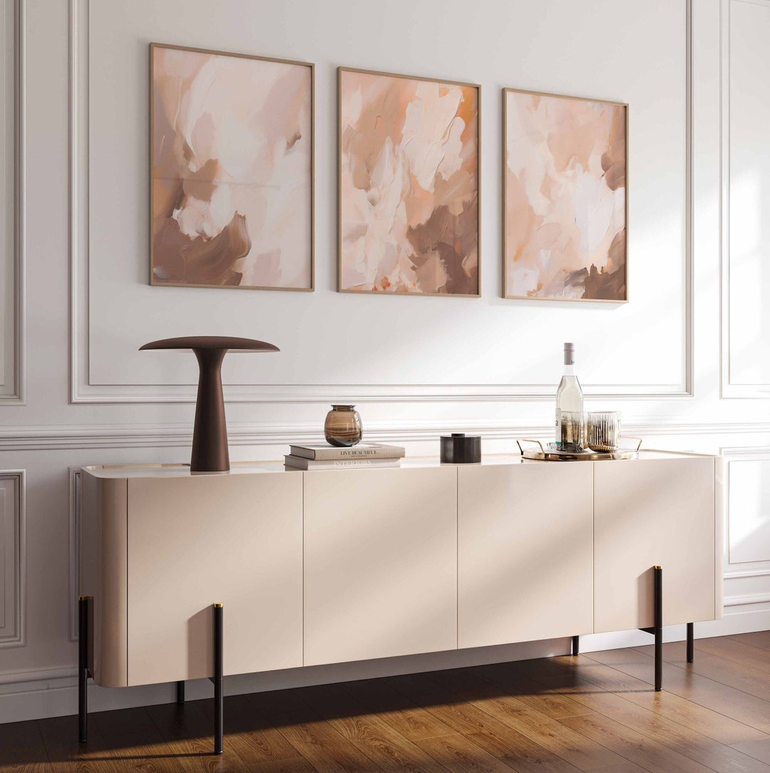 Modern Abstract Wall Art Beige Art Print Set of 3 Neutral Art Prints ...