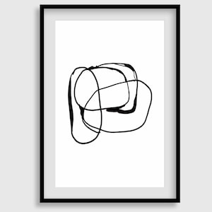 Modern Simple Minimal Gallery Wall Art Set of 3 Black and White Simple ...