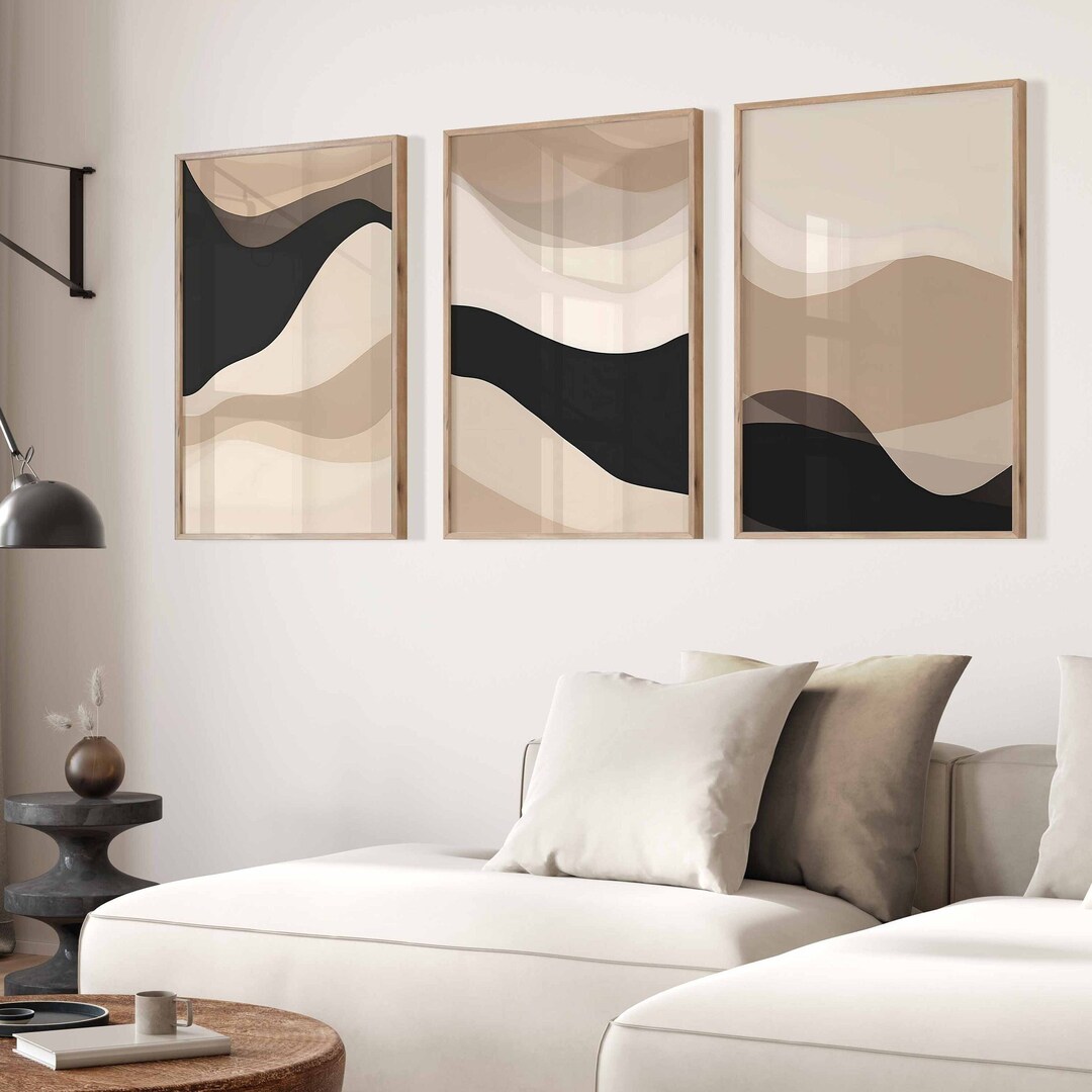 Beige Art Prints Gallery Wall Art Set of 3 Printable Wall Art Modern ...
