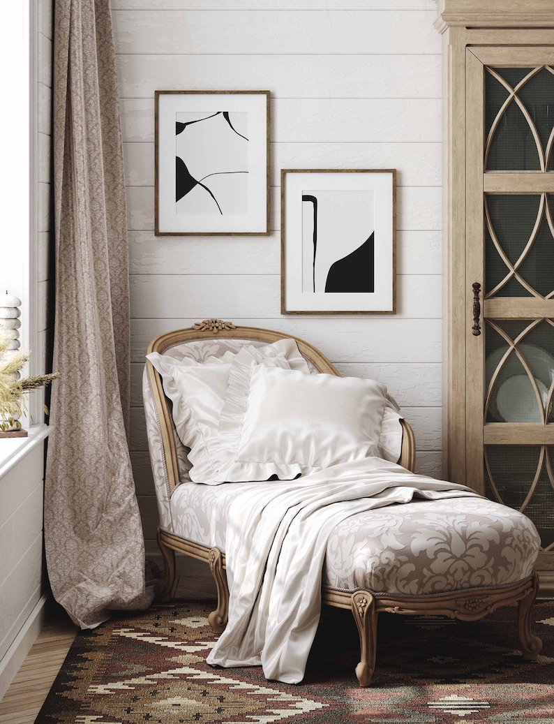 Modern Simple Minimal Gallery Wall Art Set of 3 Black and - Etsy