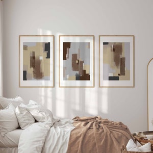 Abstract Neutral Prints Abstract Gallery Wall Art Set of 3 - Etsy