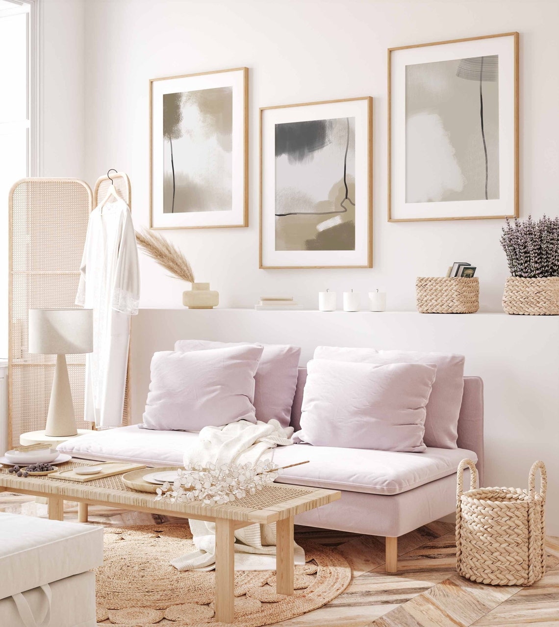 Modern/simple/neutral Gallery Wall Art Set of 3 Abstract Art - Etsy