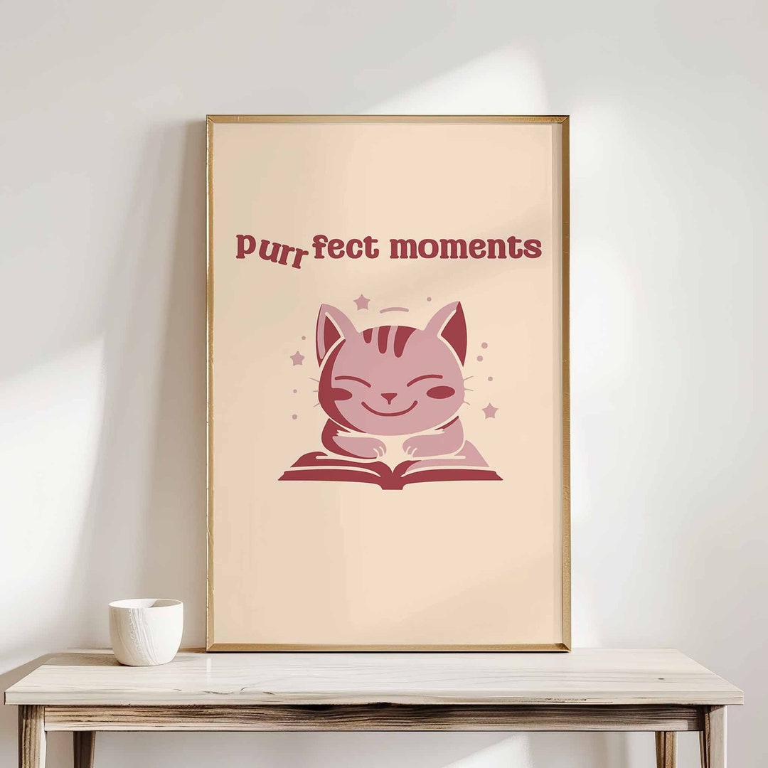 Cute Retro Poster Retro Cat Print Retro Character Wall Art Retro Funky ...