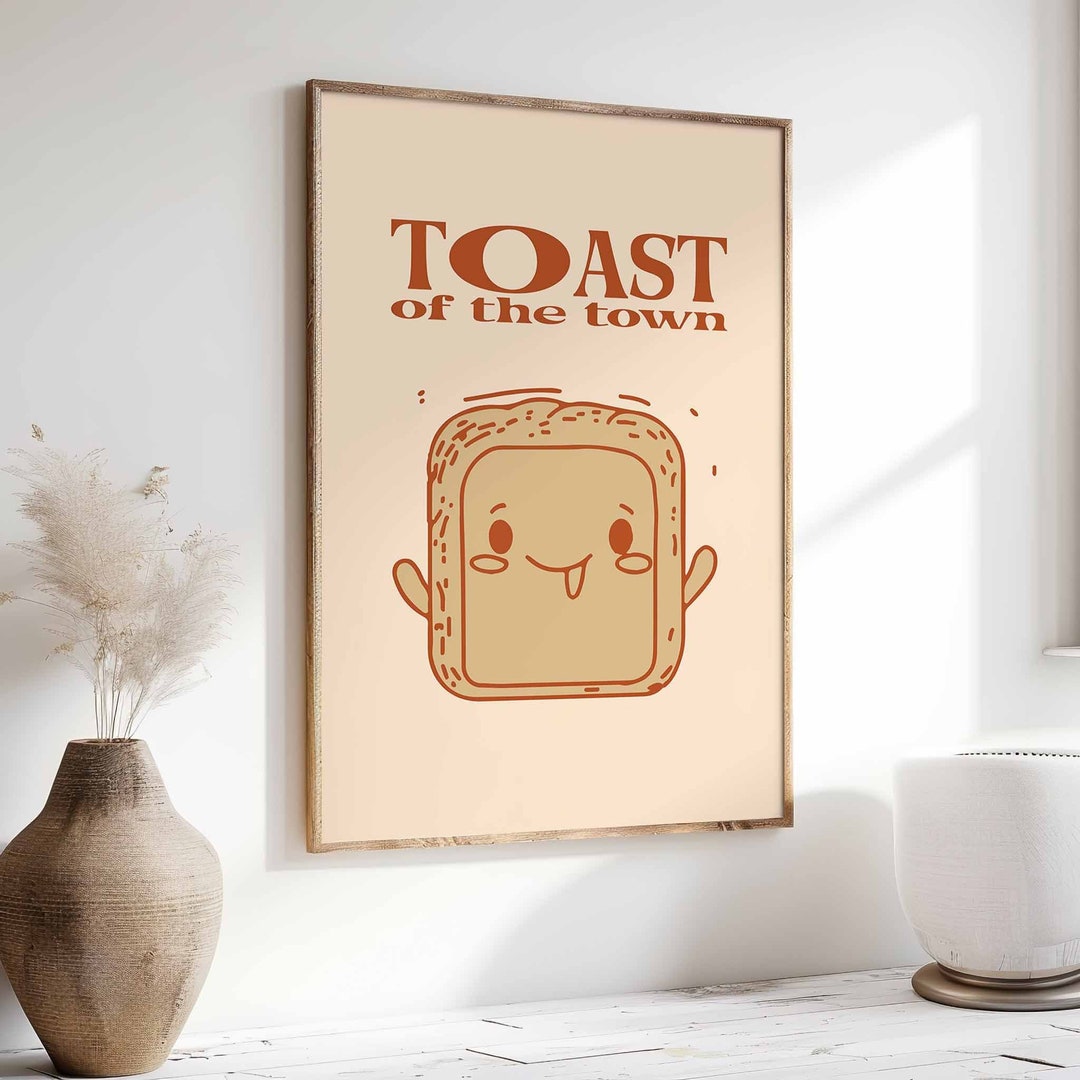 Printable Retro Wall Art Prints Toast Wall Art Printable Digital Art ...