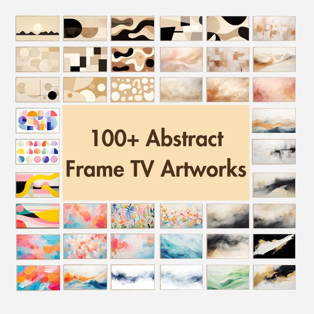 Abstract Frame Tv Art Set Samsung Frame Tv Art Neutral Frame Tv Art ...