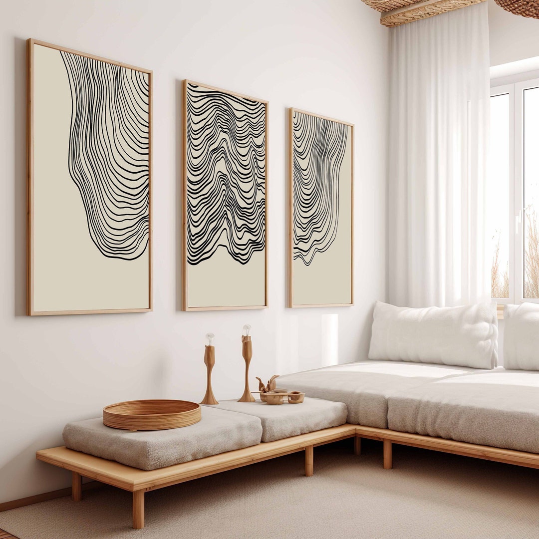 Set of 3 Prints Modern Wall Decor Print Abstract Art, Digital Download ...