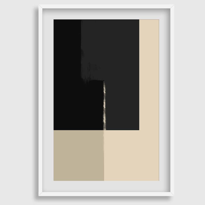 Modern Contemporary Simple Gallery Wall Art Set of 3 Abstract Art Black ...