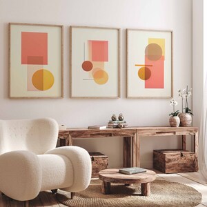 Modern Minimal Art Gallery Wall Art Set of 3 Digital Prints Abstract ...