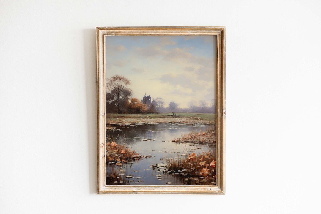 Vintage Landscape Wall Art Printable Countryside Painting Rustic Home ...