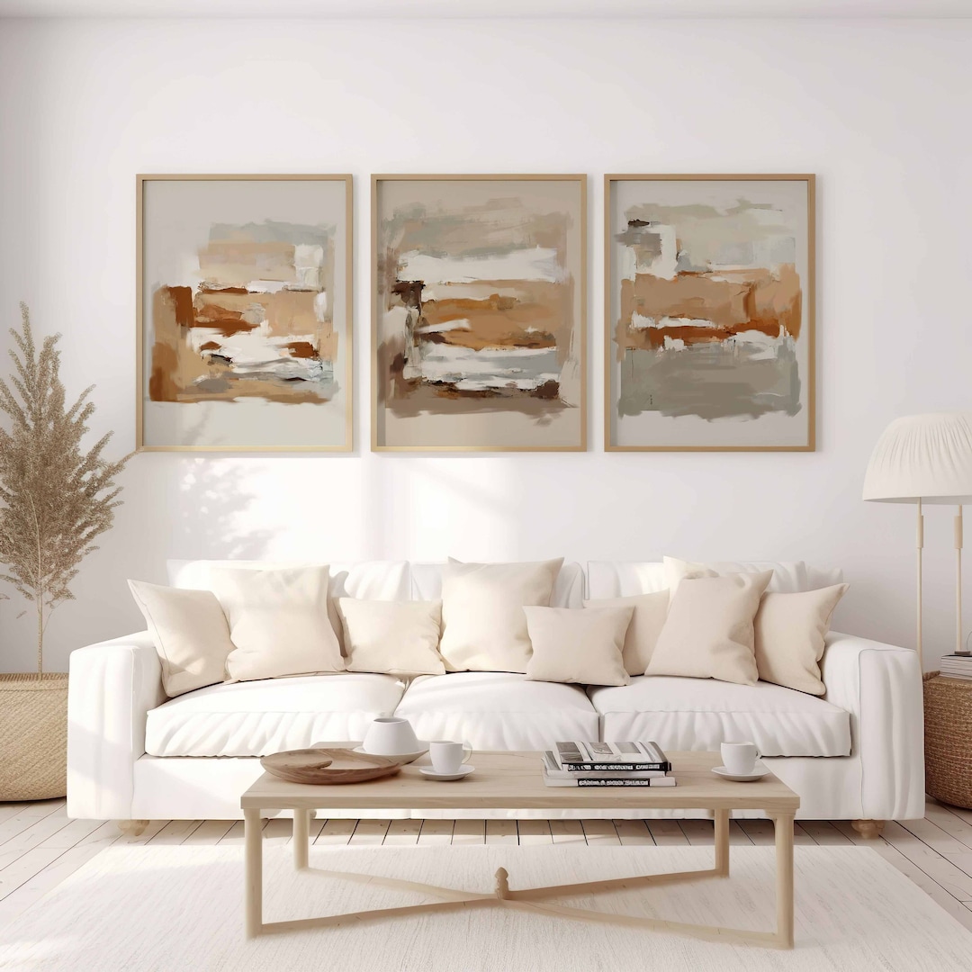 Modern Simple Neutral Gallery Wall Art Set of 3 Nordic Prints Earth ...