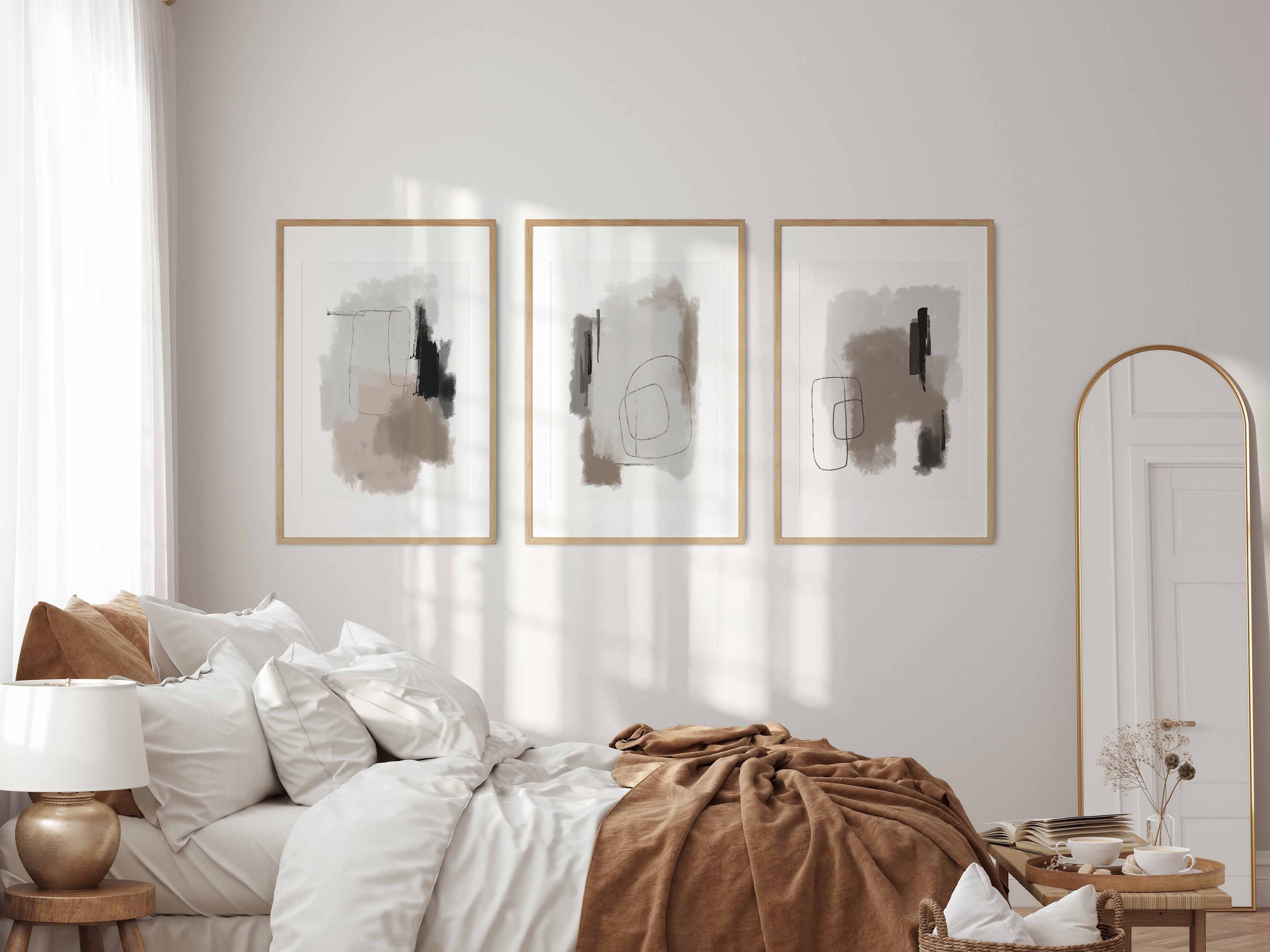 Printable Wall Art Abstract Wall Art Posters Set of 3 Farmhouse Prints ...