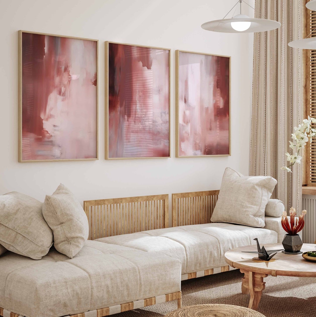 Printable Wall Art Moden Abstract Art Gallery Wall Art Set of 3 Red ...