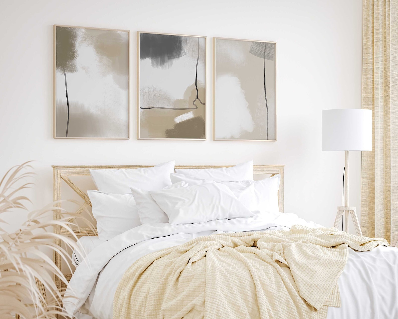 Modern/simple/neutral Gallery Wall Art Set of 3 Abstract Art - Etsy