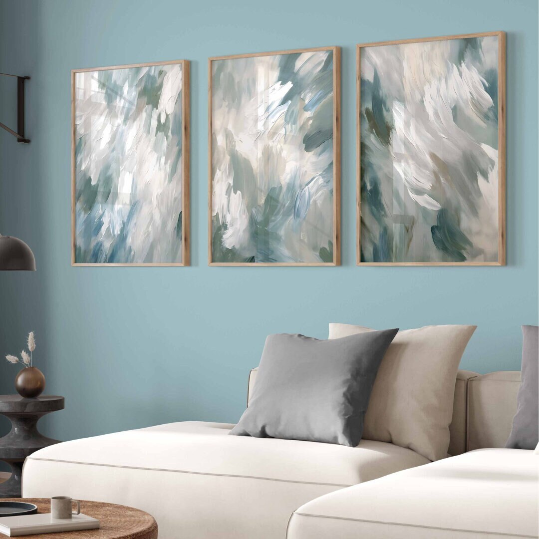 Neutral Wall Art Bathroom Wall Set of 3 Printable Abstract Art Prints ...