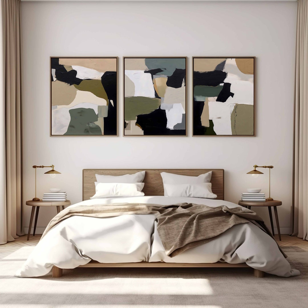 Black and Beige Wall Art Set of 3 Printable Wall Art Modern Wall Art ...