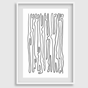 Minimal Modern Line Drawing, Set of 2 Abstract Black and White Prints ...