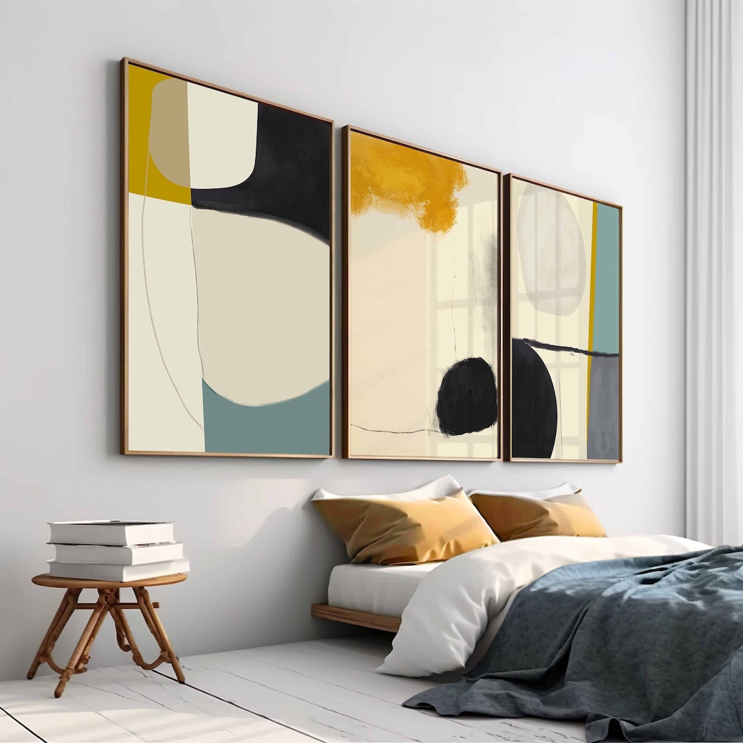 Abstract Art Print Set Modern Neutral Abstract Gallery Wall Art Set of ...