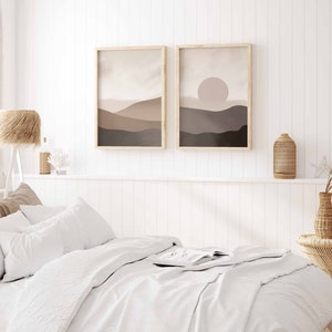 Mountain Art Print Set of 3 Landscape Wall Art Boho Mountain Print ...