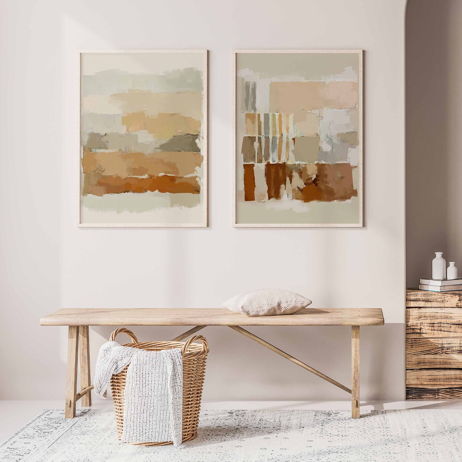 Abstract Brushstroke Art Prints Modern Wall Art Neutral Living Room Art ...