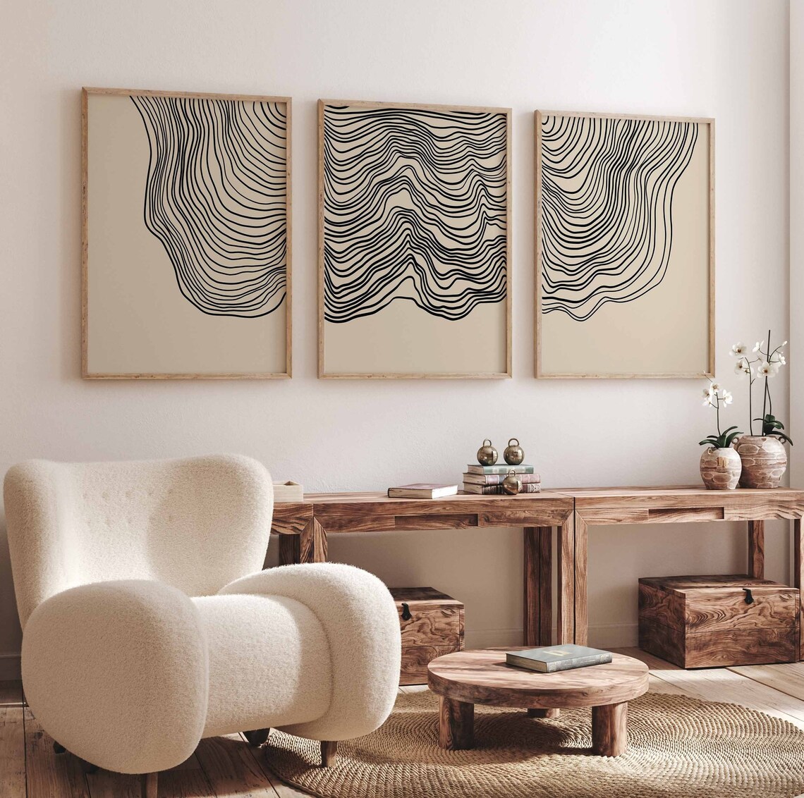 Set of 3 Prints Modern Wall Decor Print Abstract Art Digital - Etsy