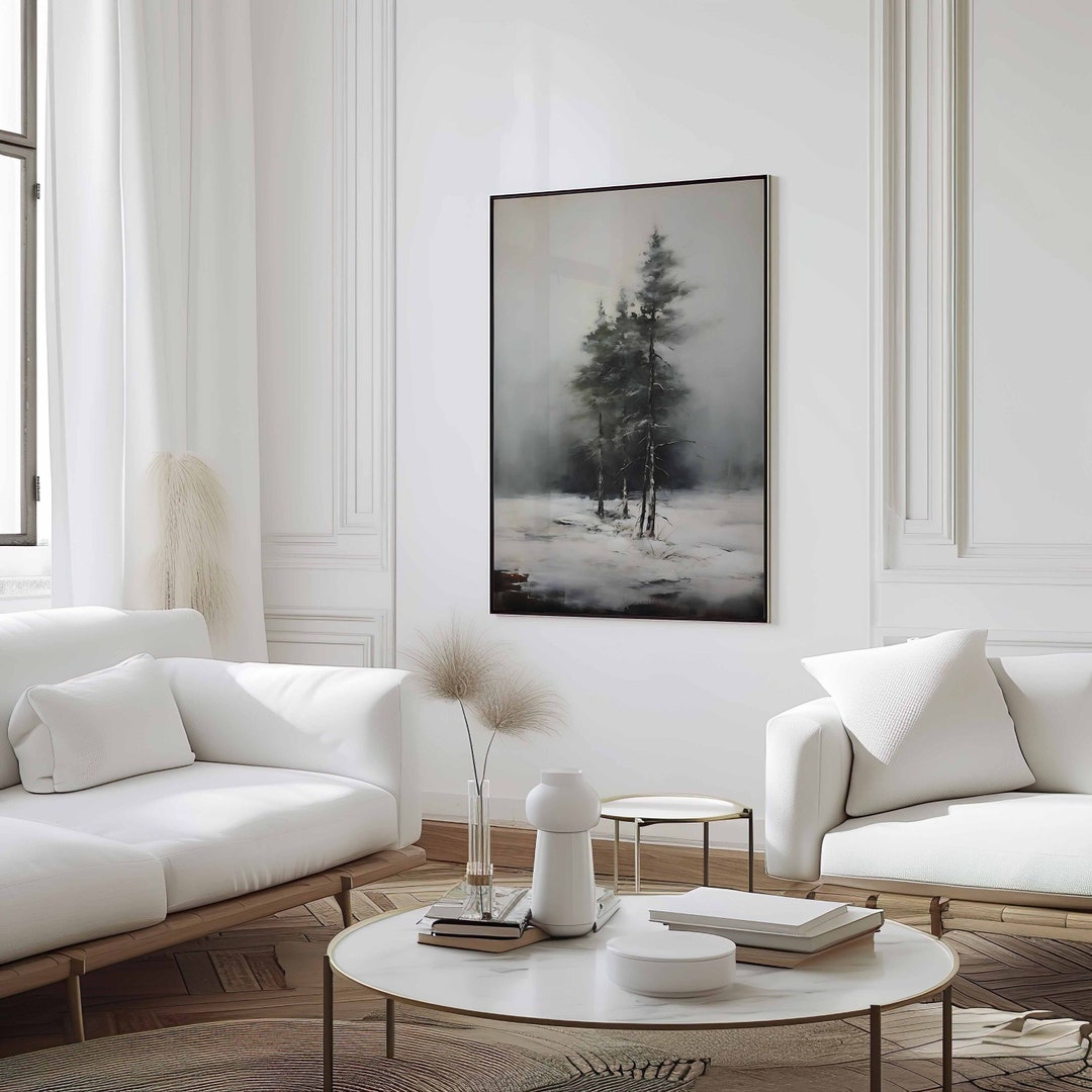 Vintage Winter Forest Art Print Vintage Dark Academia Print Vintage ...