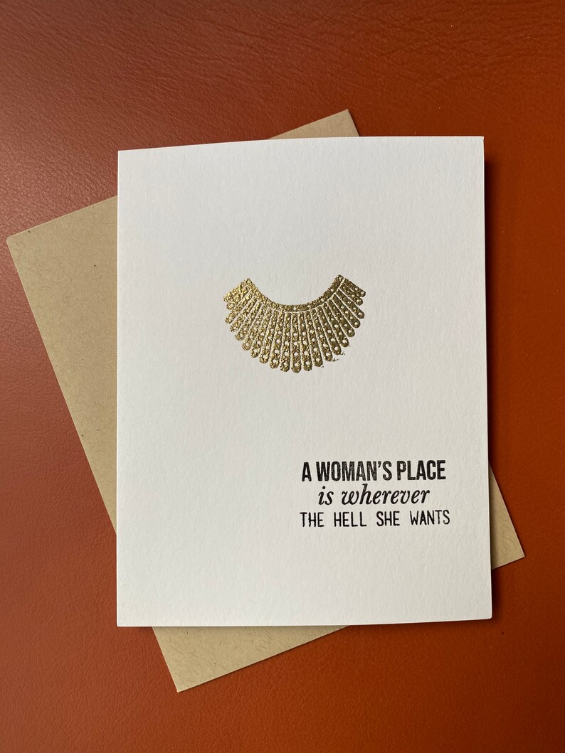 Ruth Bader Ginsburg RBG Greeting Card, Womens Empowerment, Feminist ...
