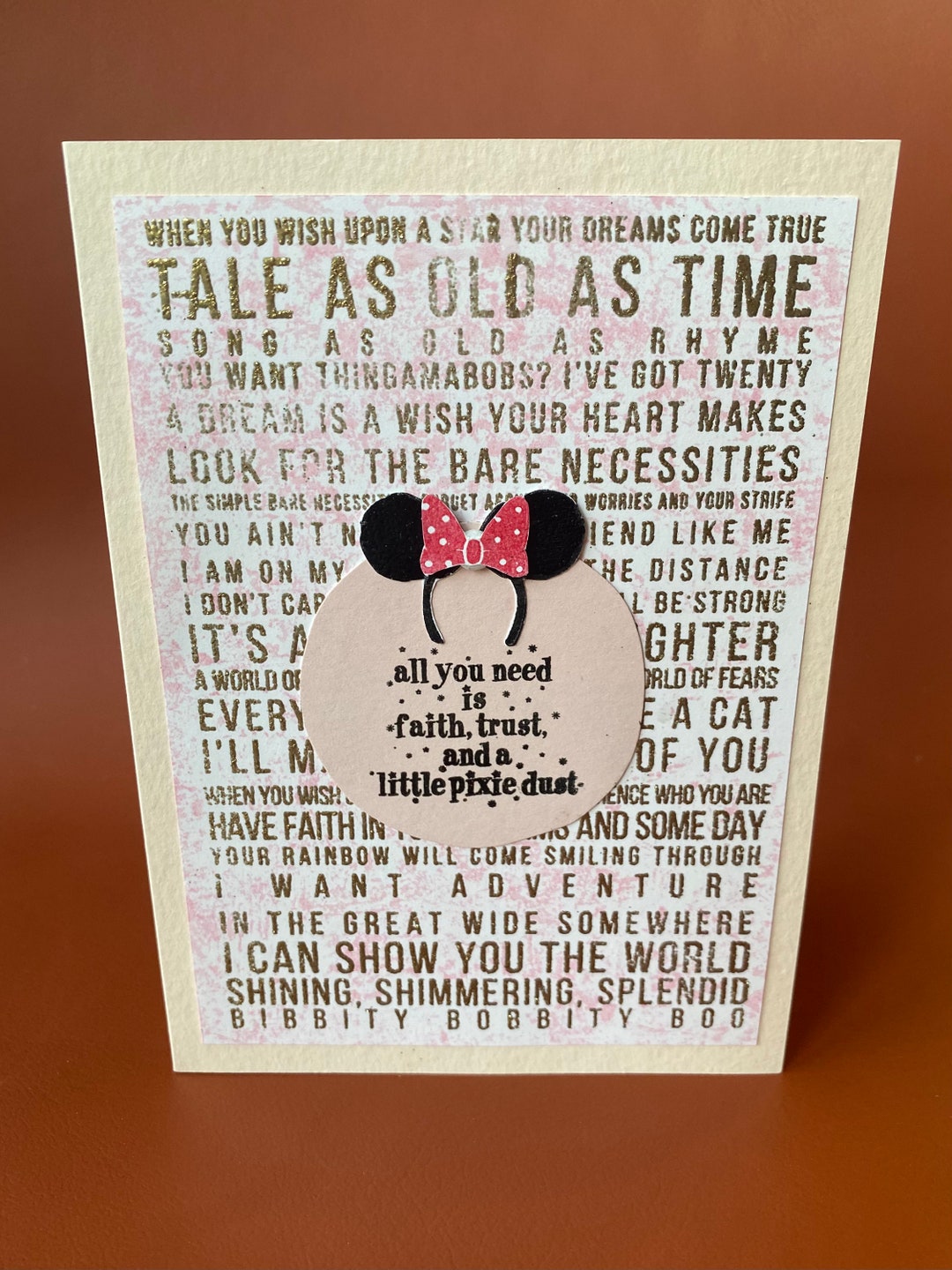 Disney Minnie Mouse Ears Birthday Card - Etsy