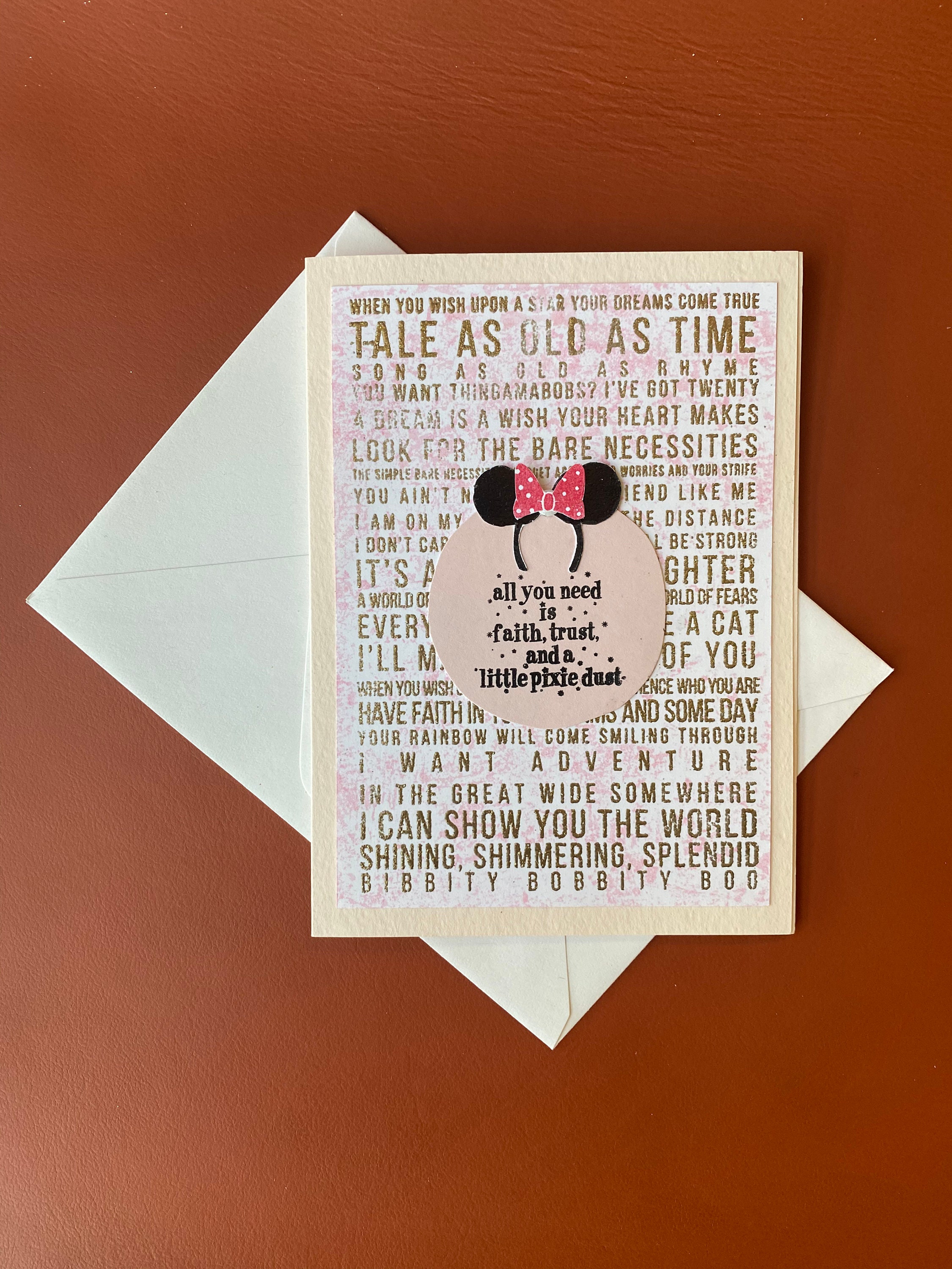 Disney Minnie Mouse Ears Birthday Card - Etsy