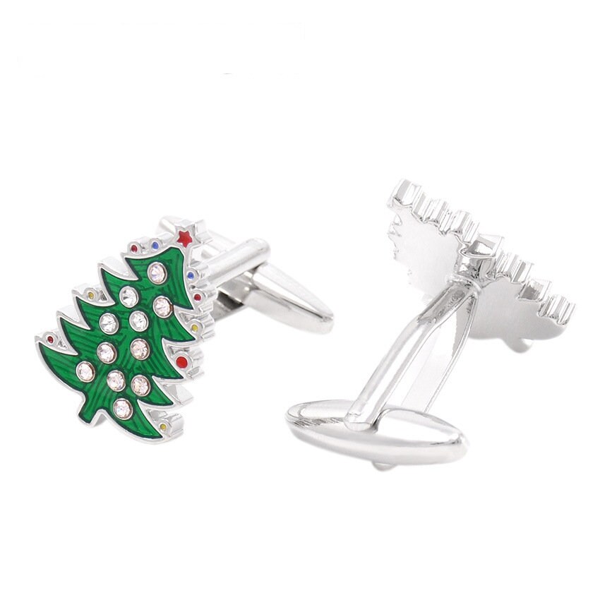Personalized Cuff Links Silver Toned Christmas Tree Cufflinks - Etsy