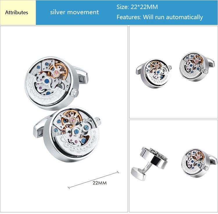 Steampunk Watch Cufflinks Automatic Watch Movement Cufflinks - Etsy