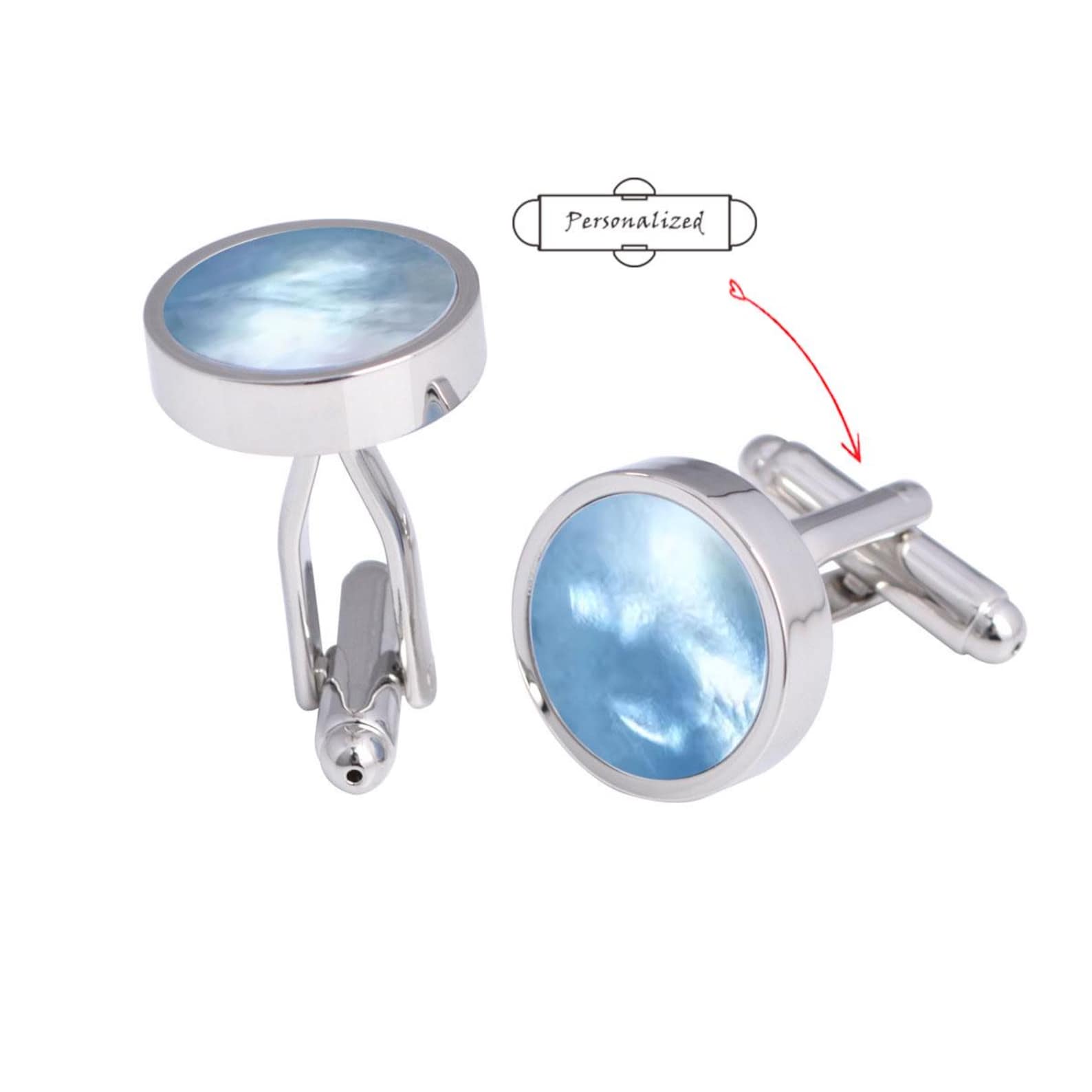 Mother of Pearl and Blue Abalone Cufflinks - Elegant Men's Accessories ...