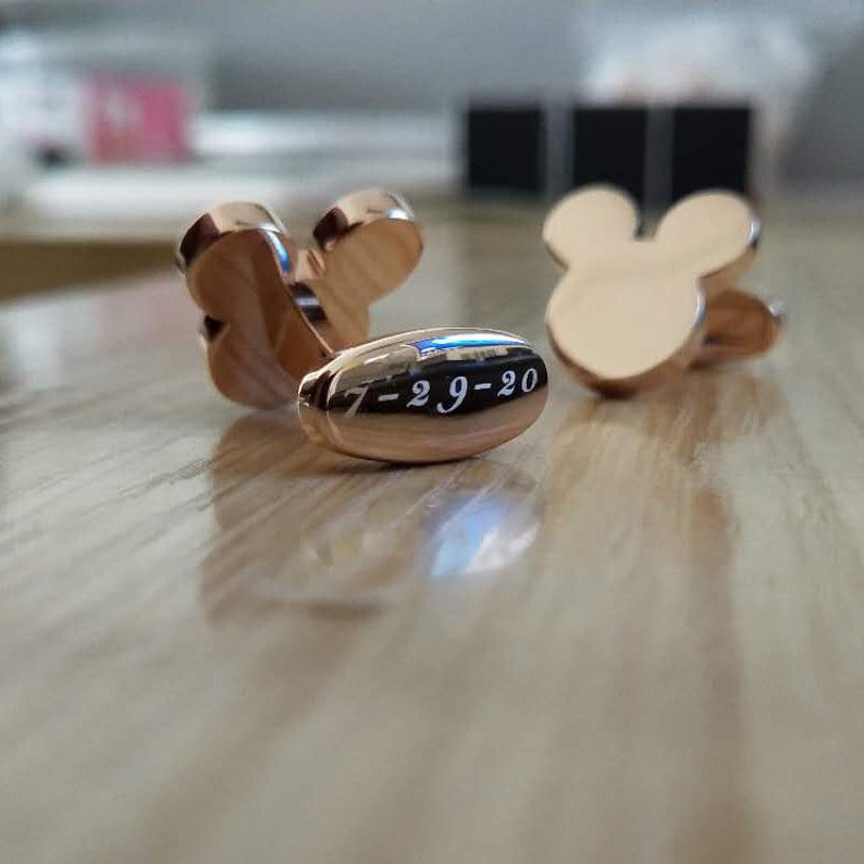 Personalized Custom Mickey Mouse Cufflinks Golden Mickey - Etsy