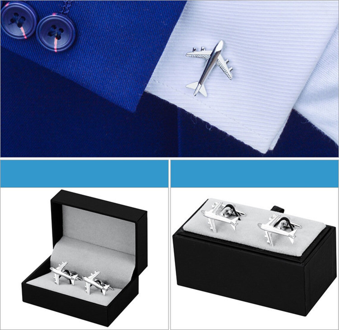 Personalized Airplane Cufflinks. Airliner Cufflinks. Gifts for Pilots ...