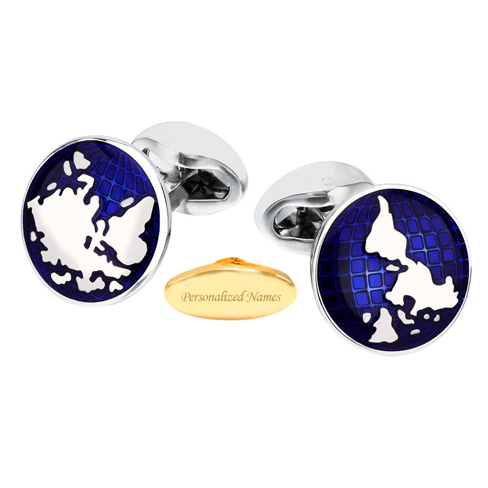 Custom Cufflinks Engraved Alphabet Wedding Cuff Links-planet Earth ...