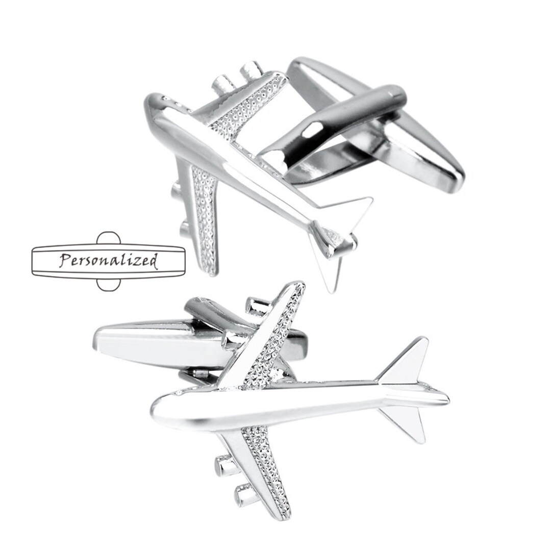 Unique Novelty Boeing Airliner Cufflinks-personalized Custom Engraved ...