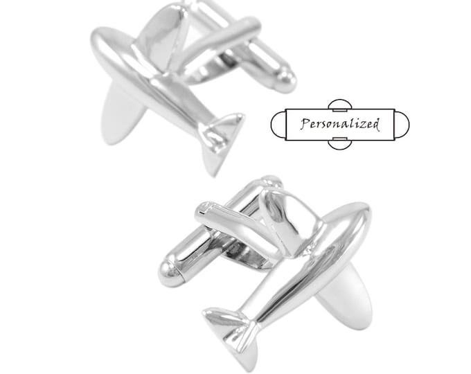 Handmade Airplane Cufflinks,men Airplane Jewelry,silver Jet Cufflinks ...